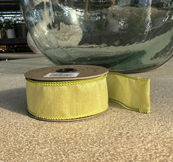 LIME FAUX DUPIONI RIBBON – Millstone Market & Nursery